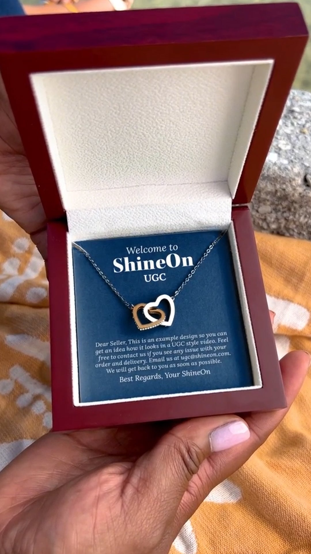 Interlocking Hearts Necklace Gold & Silver With Box - Beach - UGC 2 ...