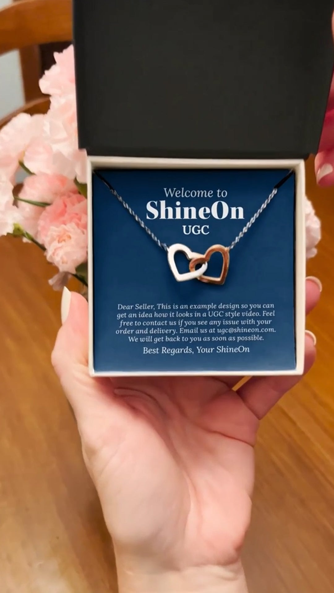 Interlocking Hearts Necklace Gold & Silver With Box - Indoor - UGC 1 ...