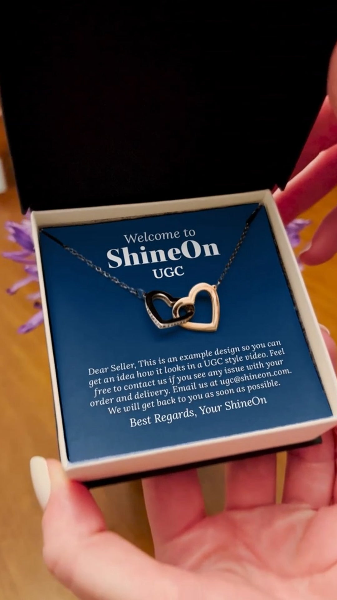 Interlocking Hearts Necklace Gold & Silver With Standard Box - Indoor ...