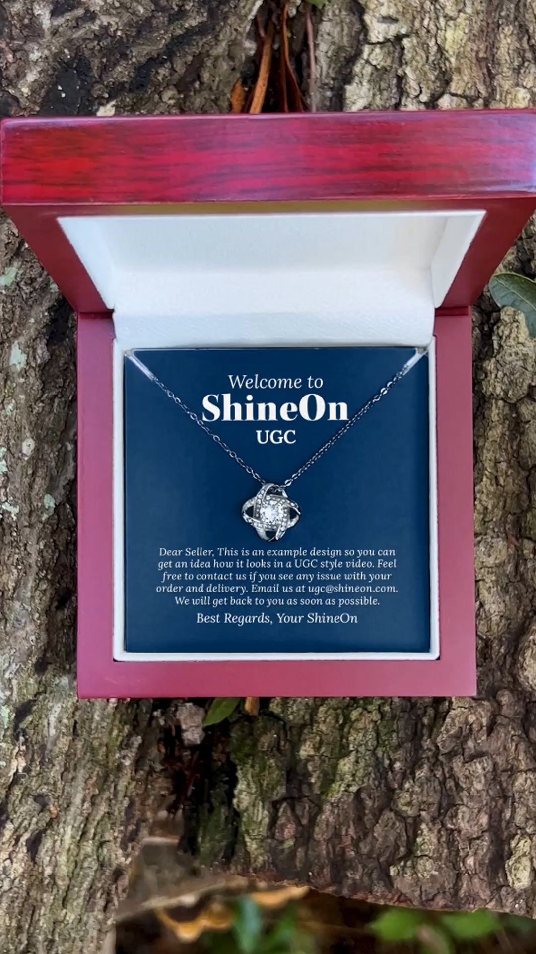 Love Knot Necklace White Gold With Box - Rustic Woods - UGC 3 – ShineOn UGC
