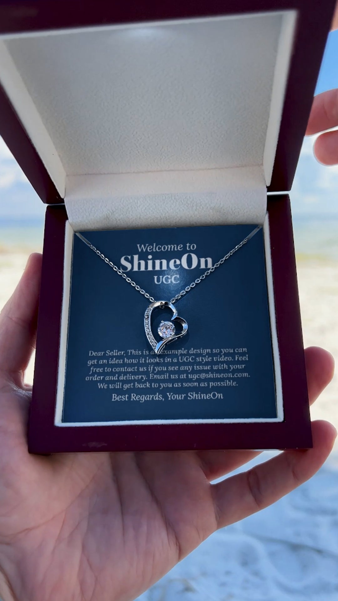 Forever Love Necklace White Gold With Box - Beach - UGC 1 – ShineOn UGC
